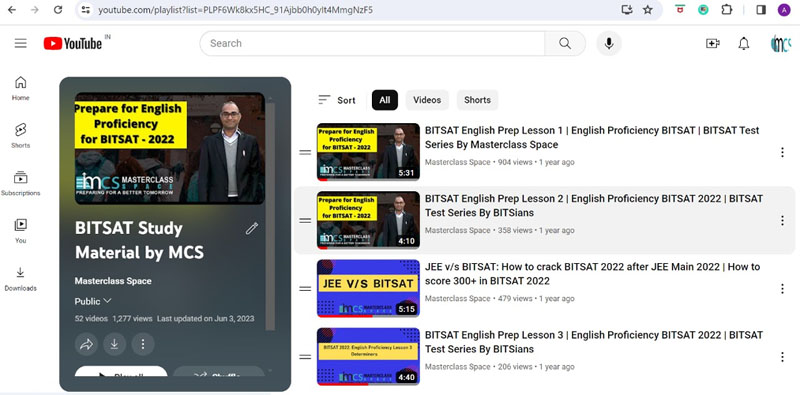 Masterclass Space BITSAT 2024 Test Series | Best BITSAT Test Series ...